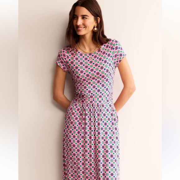 Boden | Dresses | Nwt Boden Amelie Jersey Midi Dress Pink Power ...